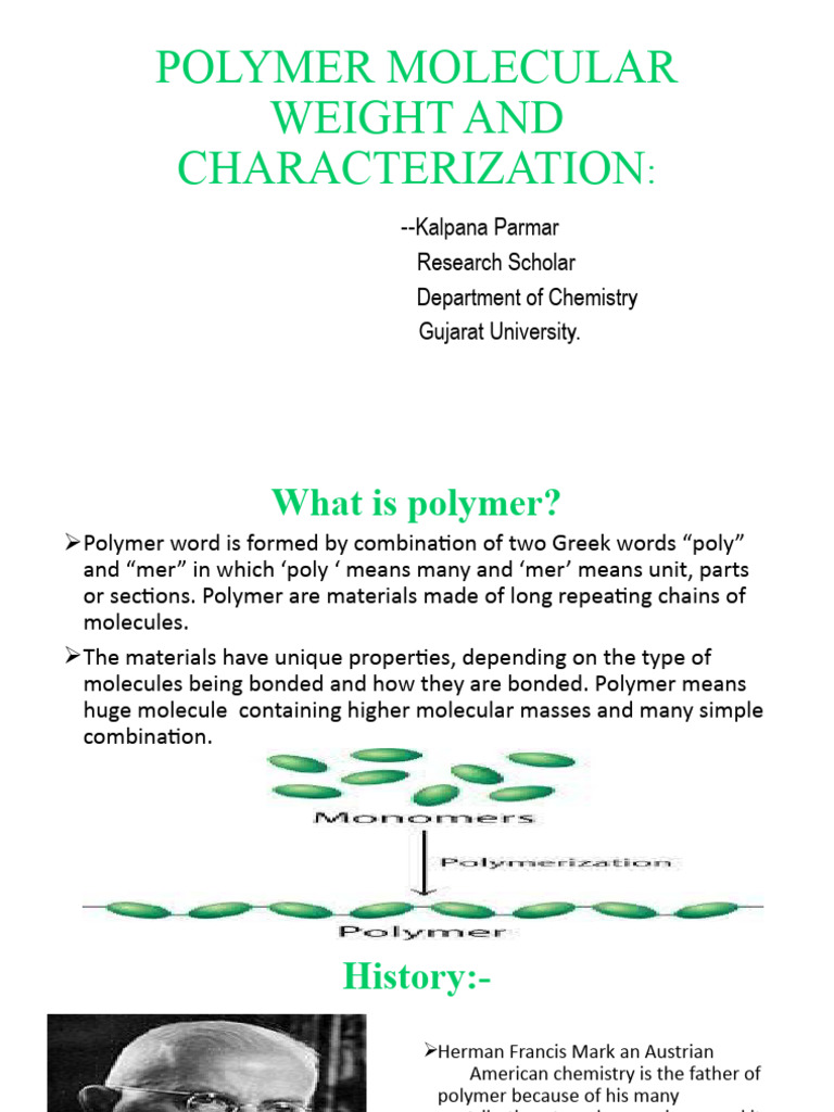 Polymer Molecular Weight and Characterization | PDF | Polymers ...