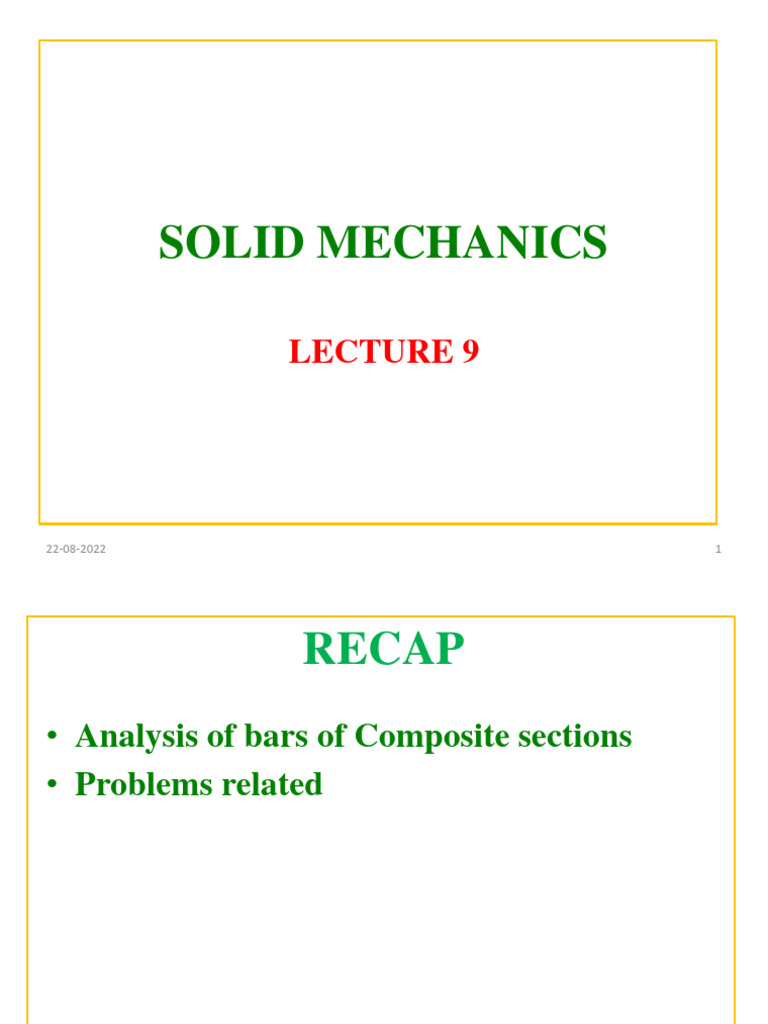Lecture 9 Solid Mechanics Pdf Thermal Expansion Stress Mechanics