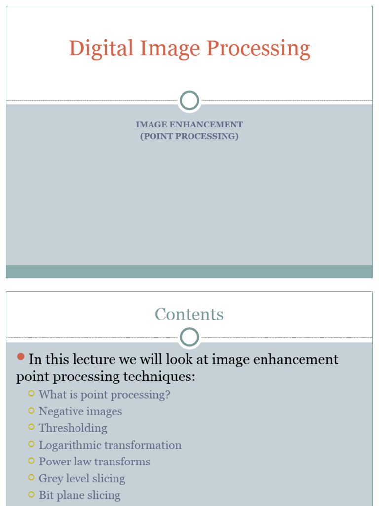 ImageProcessing4 ImageEnhancement (PointProcessing) | PDF | Image Editing | Digital Signal ...