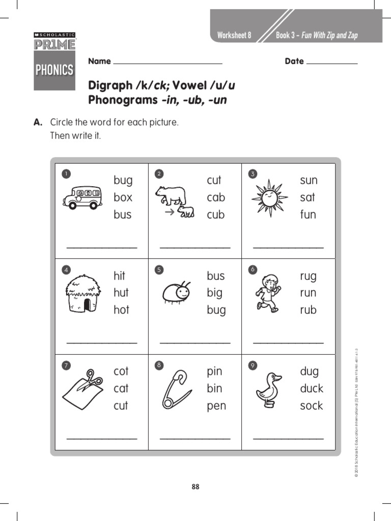 PR1ME Phonics Grade 2 Worksheets - Book 3 - WS 8 - Fun With Zip and Zap ...