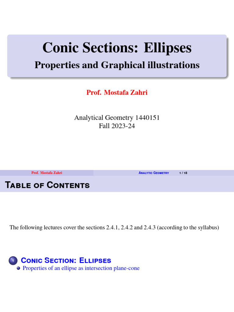 Conic Sections Ellipse L | PDF | Ellipse | Euclid