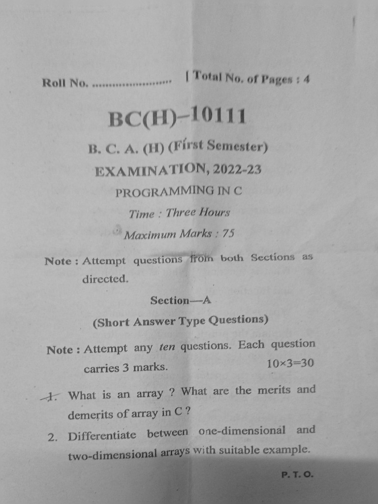 Programming in C Language #Zeshan Ali | PDF