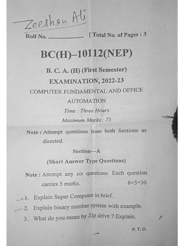 FUNDAMENTALS OF COMPUTER #ZEESHAN ALI | PDF FUNDAMENTALS OF COMPUTER #ZEESHAN ALI | PDF
