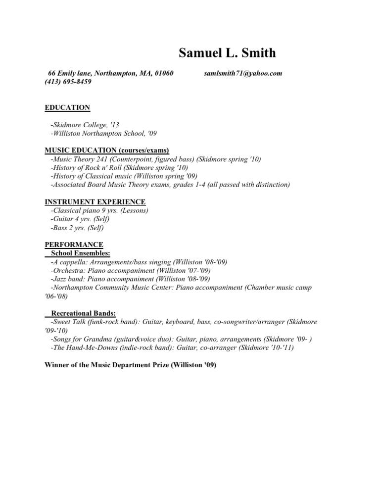 Sam Smith Resume | PDF