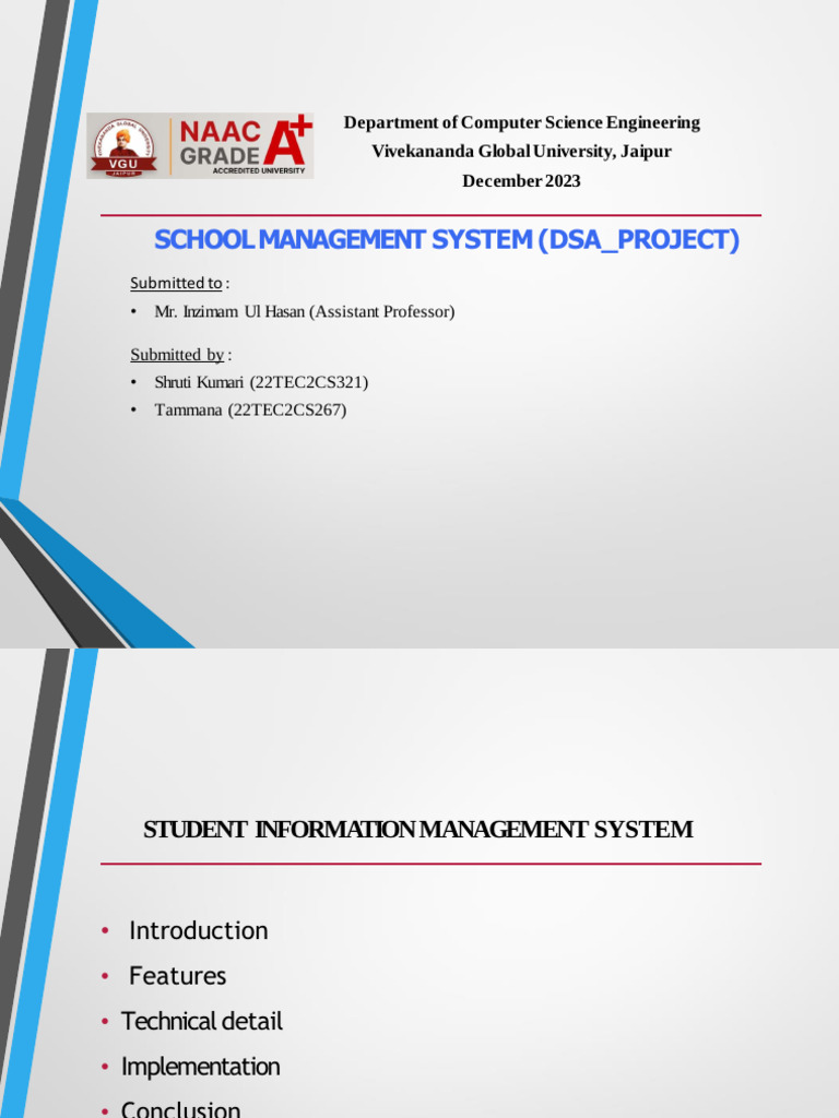 School Management System | PDF | Information | User Interface