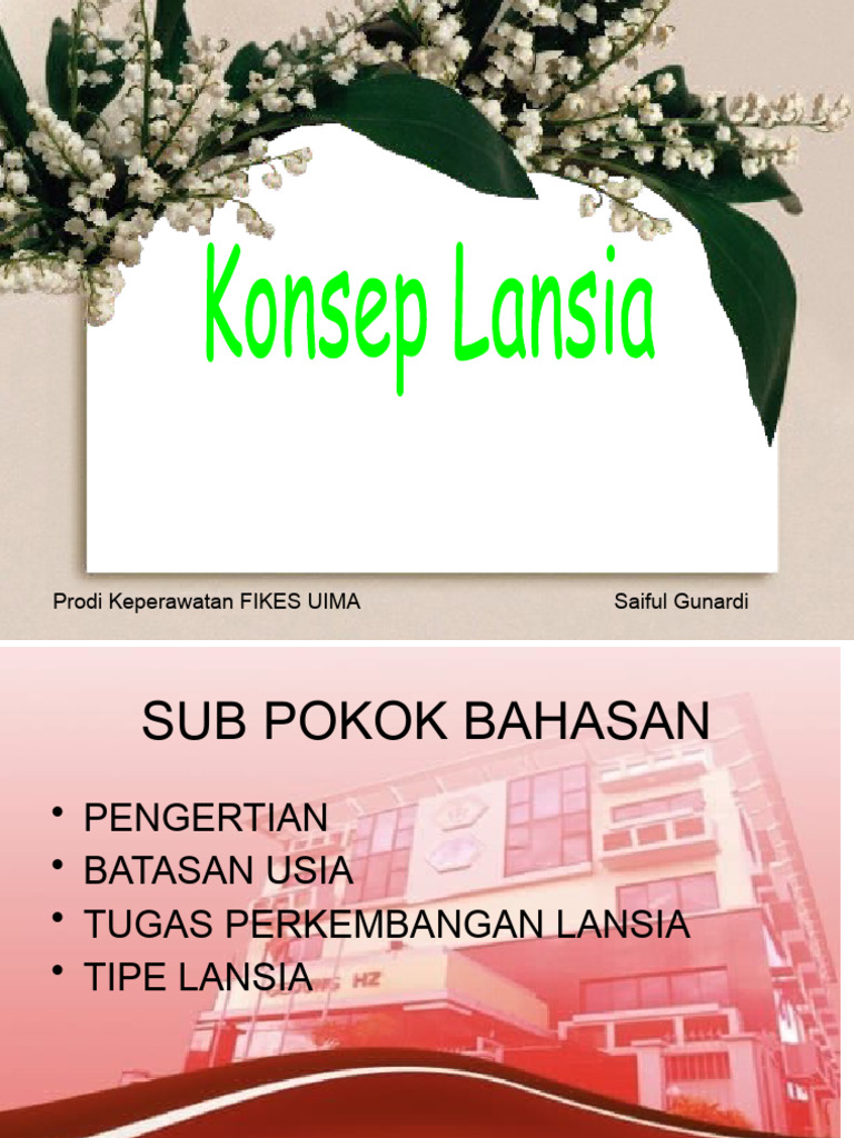 Konsep Keperawatan Lansia | PDF | Pengembangan Diri