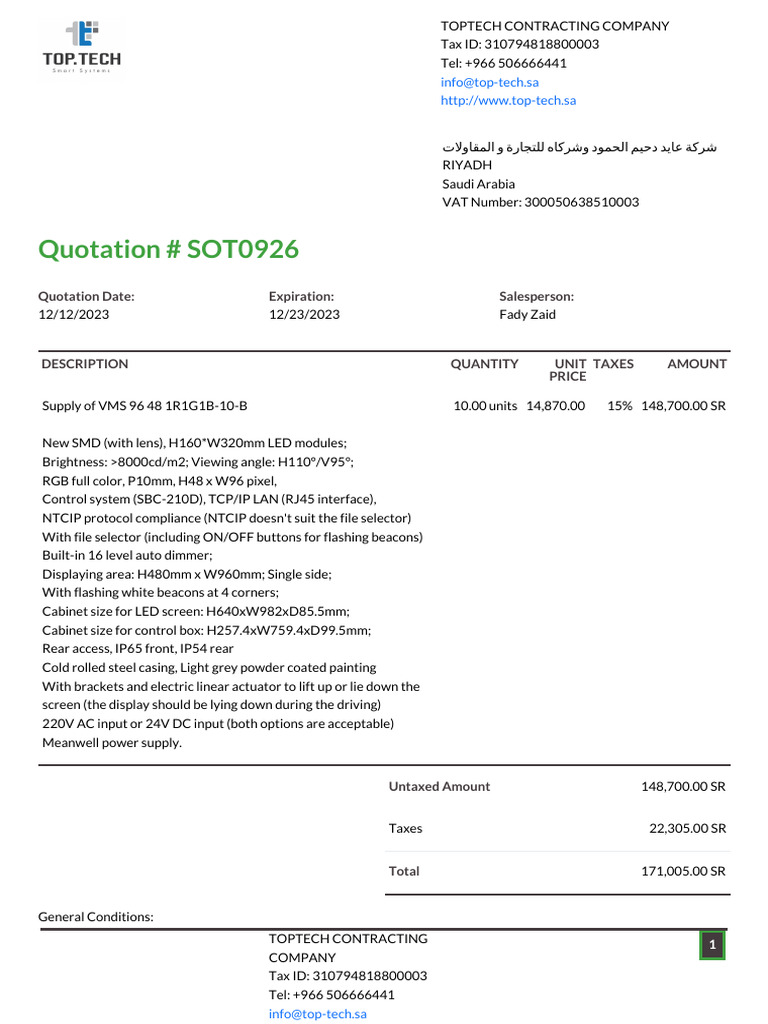 Quotation - SOT0926 | PDF | Computer Engineering | Computing