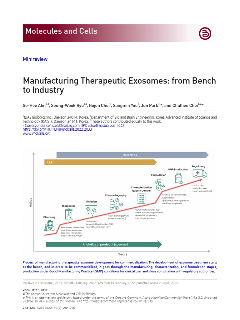 Manufacturing Therapeutic Exosomes From Bench To Industry | PDF | Protein Purification | Proteins