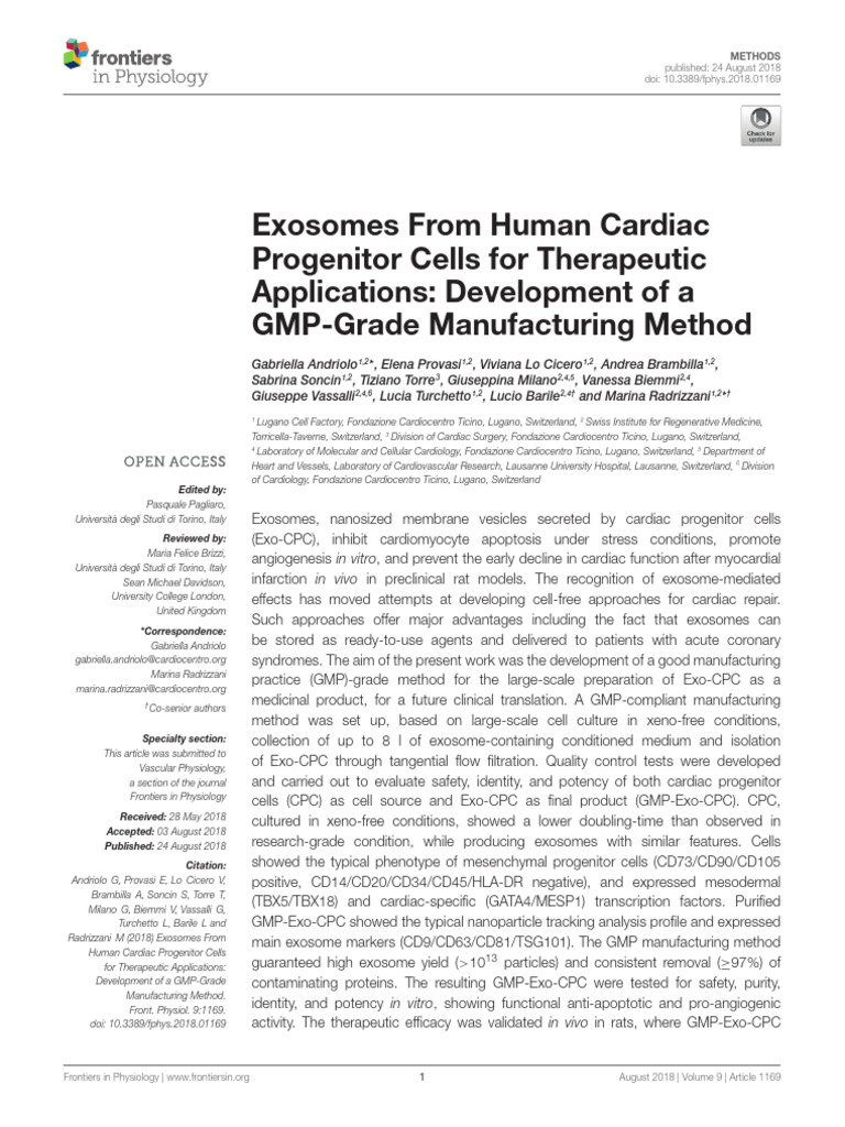 Exosomes From Human Cardiac Progenitor Cells For Therapeutic ... Exosomes From Human Cardiac Progenitor Cells For Therapeutic ...
