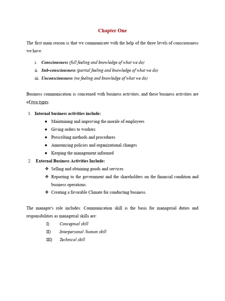 Business Communication Notes | PDF | Communication | Interpersonal ...