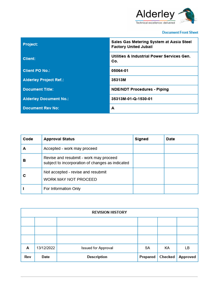 NDE NDT Procedures Piping ADM 35313M-01 Q 153 01-1-150 | PDF ...