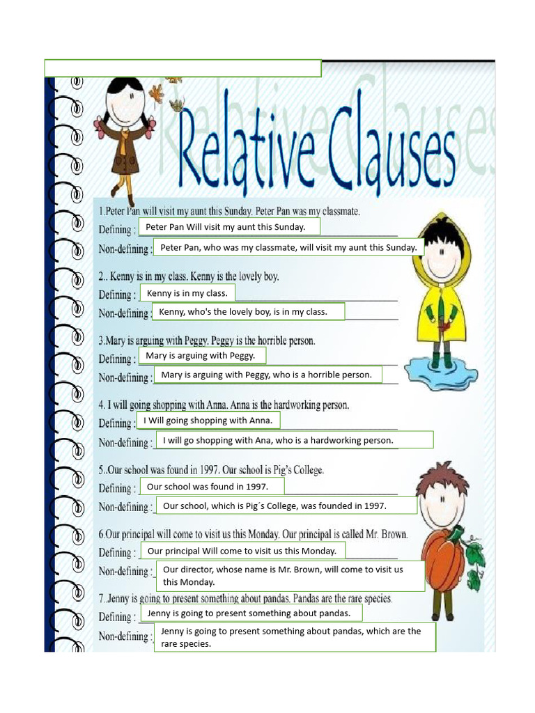 Relative Clauses Defining and Non Defining | PDF