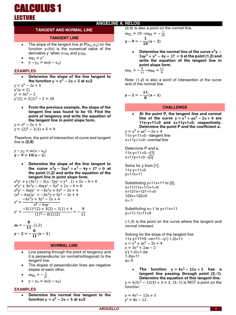 Calc1 Finalsver | PDF | Velocity | Acceleration