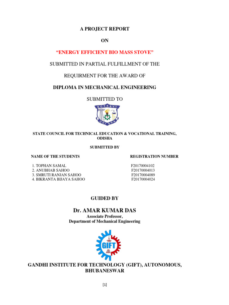 ENERGY EFFICIENT BIOMASS STOVE REPORT - Docx 1 | PDF | Engineering ...