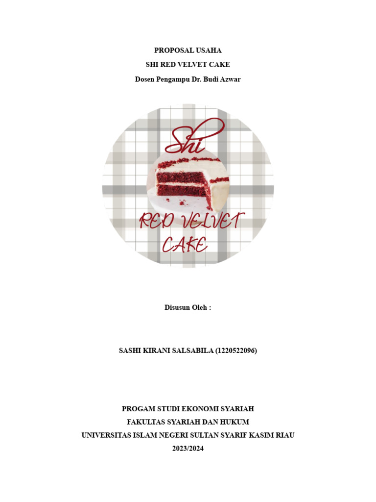 Proposal Usaha Shi Red Velvet Cake | PDF