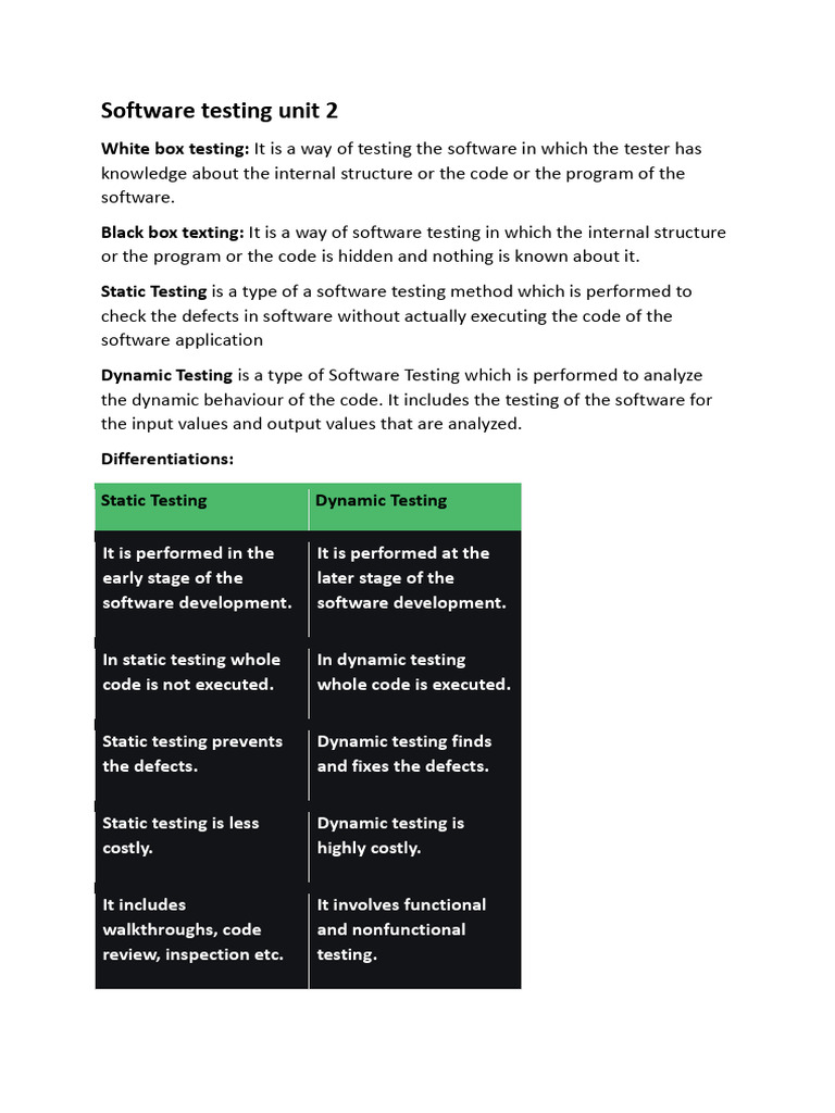Software Testing Unit 2 Personal Notes | PDF | Software Testing ... Software Testing Unit 2 Personal Notes | PDF | Software Testing ...