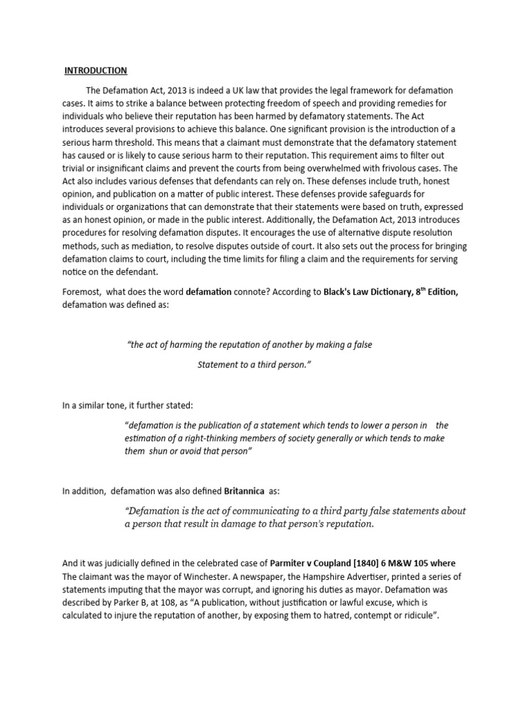 Defamation | PDF | Defamation | Freedom Of Speech
