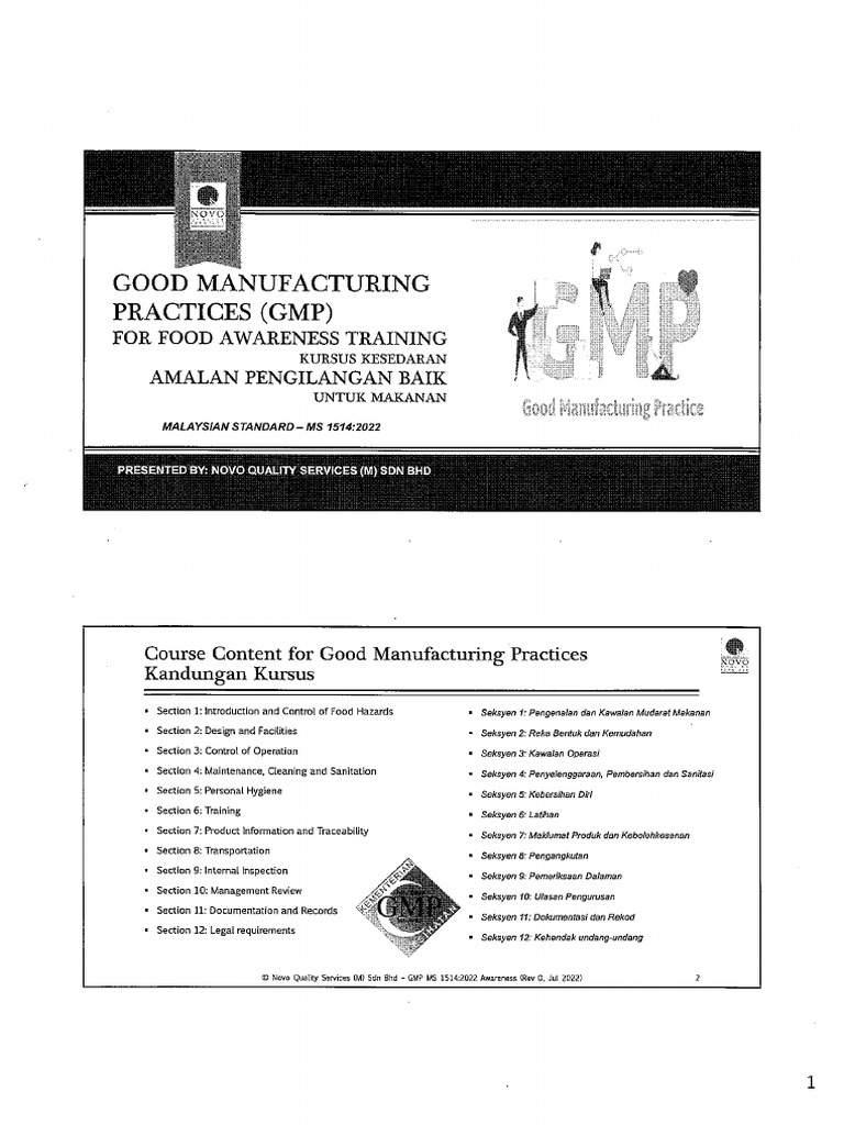 GMP AWARENESS LEARNING NOTE | PDF