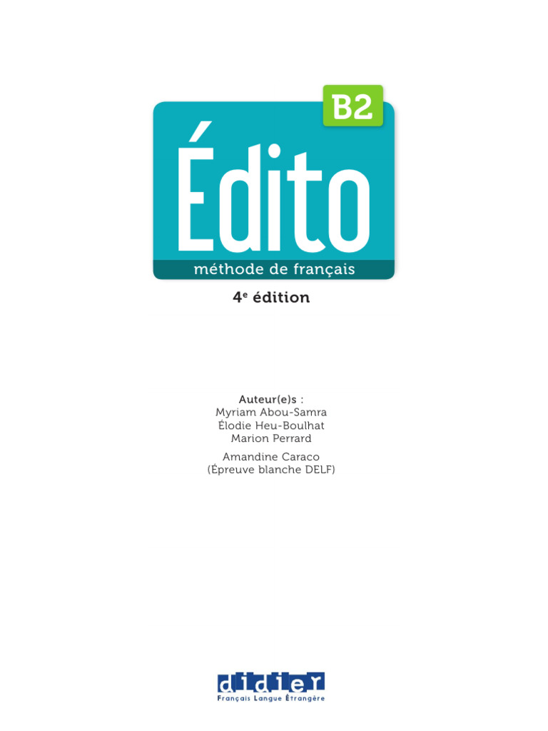 Édito B2 - 4e Edition | PDF | Langue française | Média (Communication)