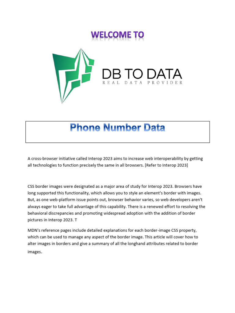 Phone Number Data | PDF | Interoperability | World Wide Web