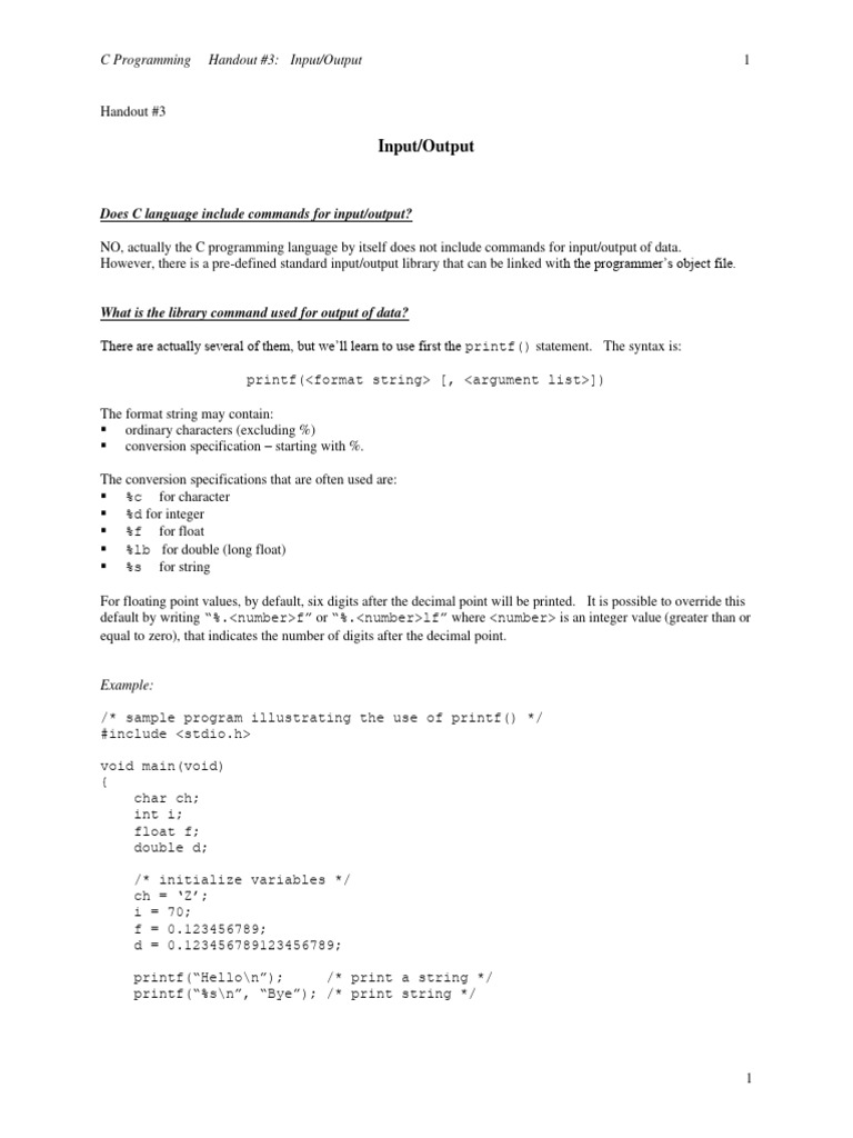 Basic Programming Handouts | PDF | Computer Data | Computer Programming