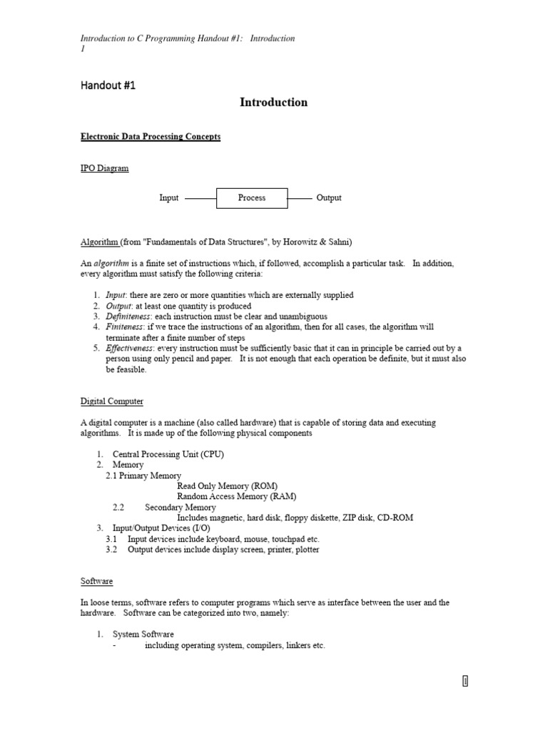 Basic Programming Handouts Pdf Programming Computer Program
