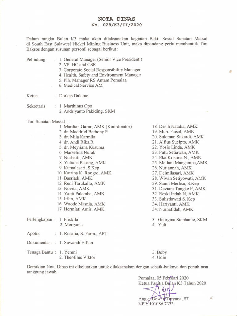 SK ND. Tim Baksos Sunatan 2020 | PDF