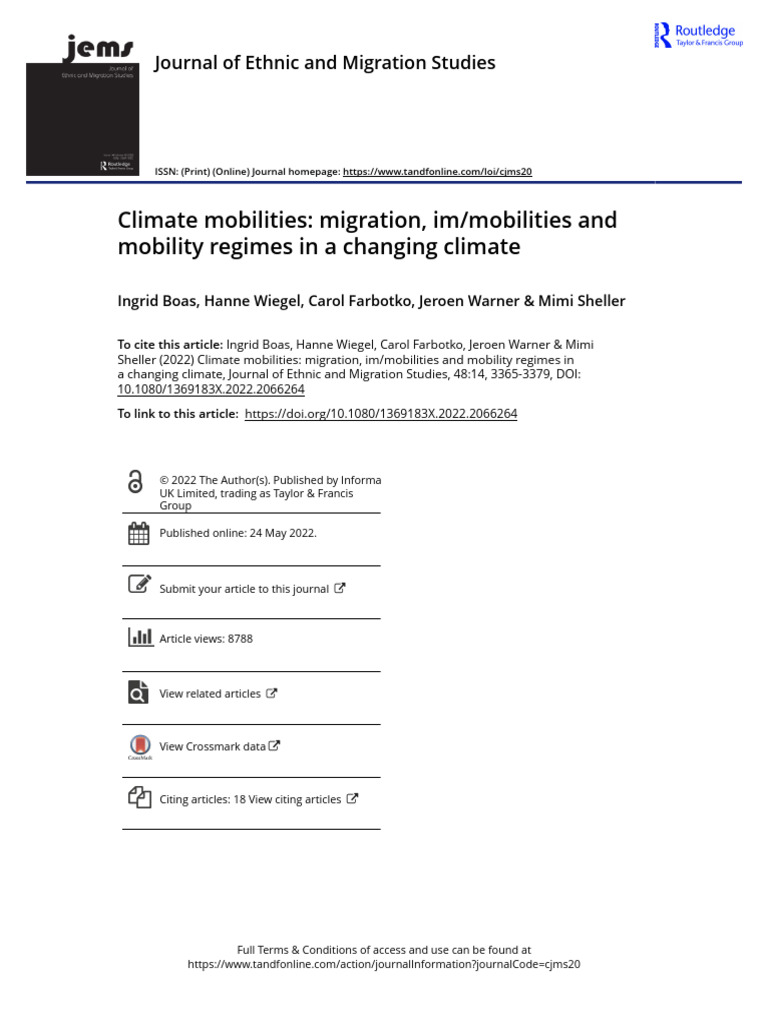 Climate Mobilities and Migration Dynamics | PDF | Human Migration