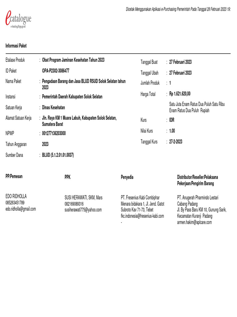 SP 088 PT. Fresenius Distr APL | PDF
