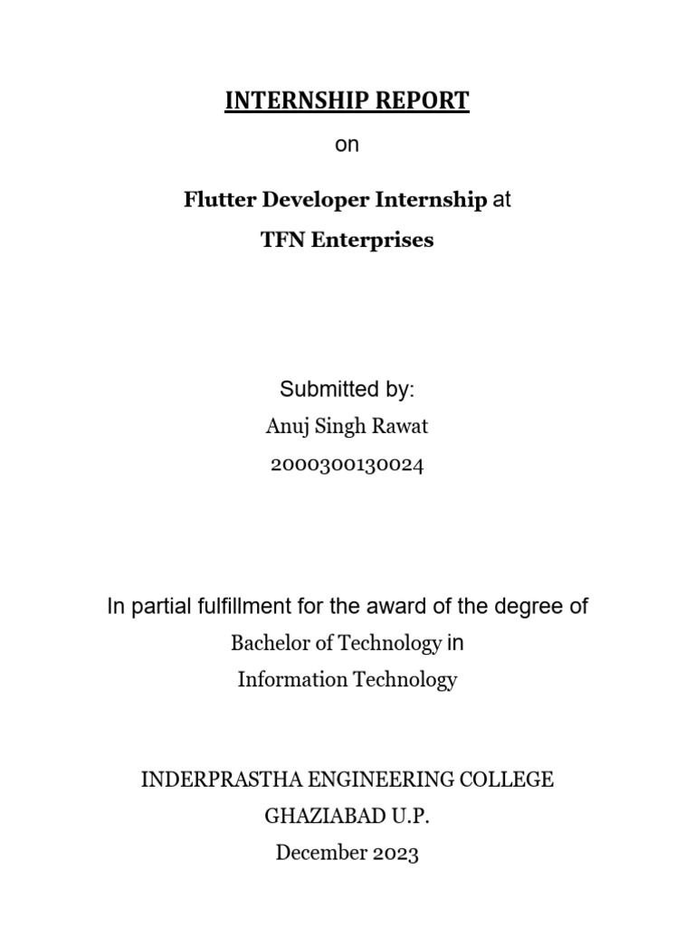 Internship Report Flutter Developer | PDF | Computer Security | Security