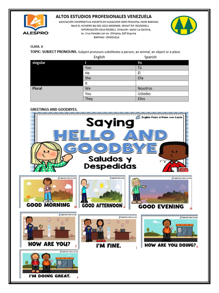 Greetings and Goodbyes. | PDF