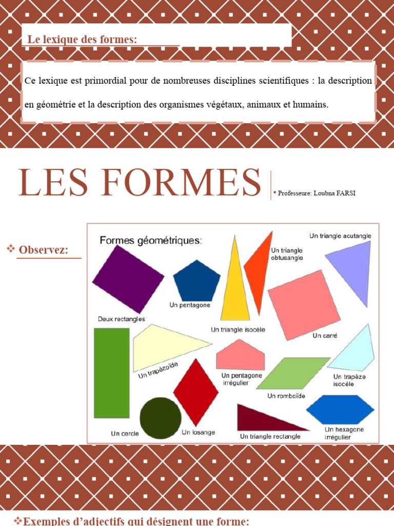 Lexique des formes géométriques | PDF | Sciences et mathématiques