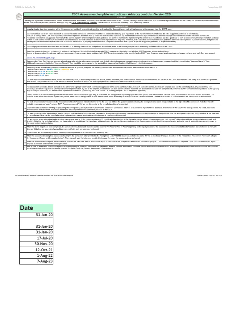 CSCF Assessment Template For Advisory Controls v2024 v1.0 | PDF | Operating System | Backup