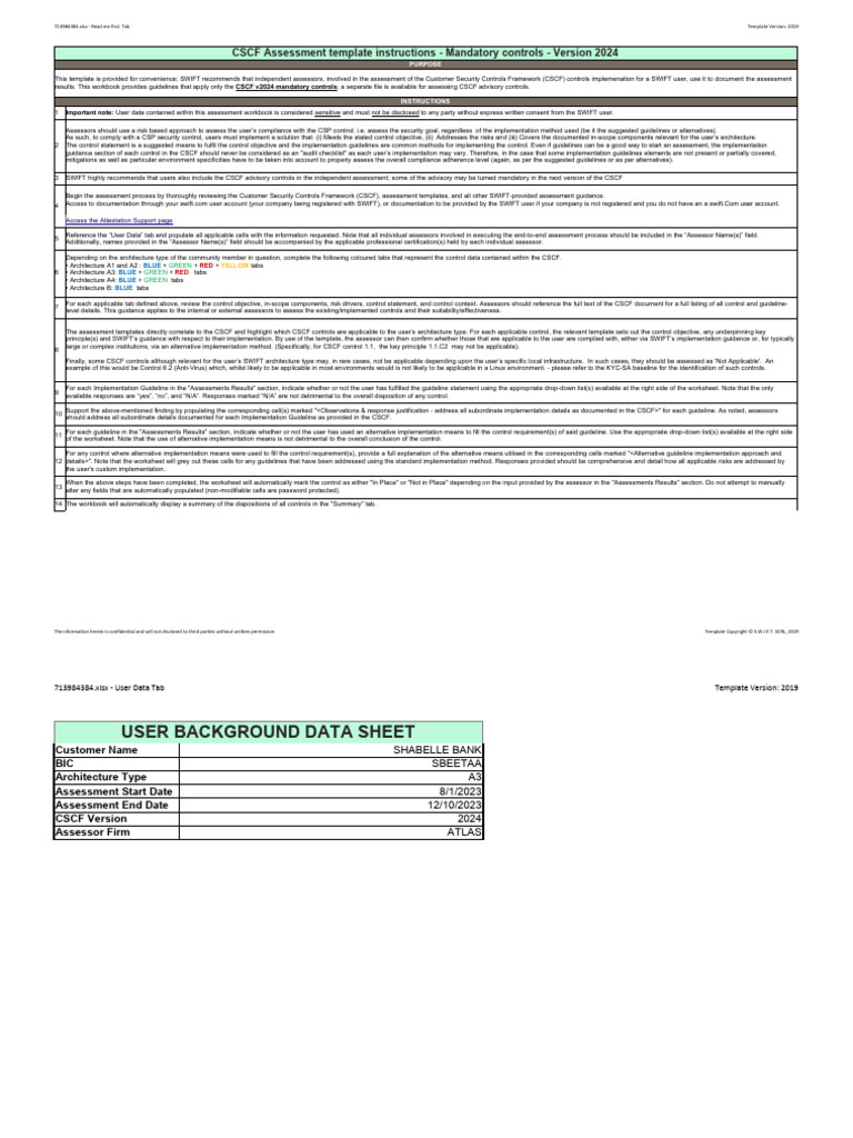 CSCF Assessment Template For Mandatory Controls v2024 v1.0 | PDF ...