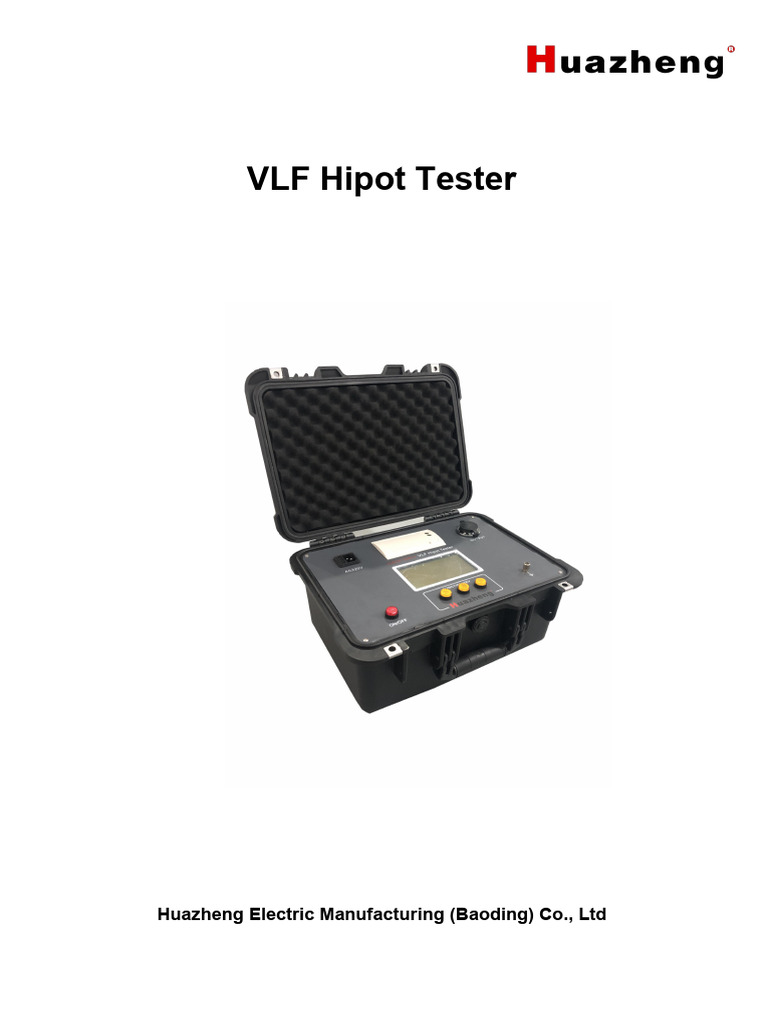 4. VLF Hipot Tester-User Manual（按键款） | PDF | Power Supply | Capacitance