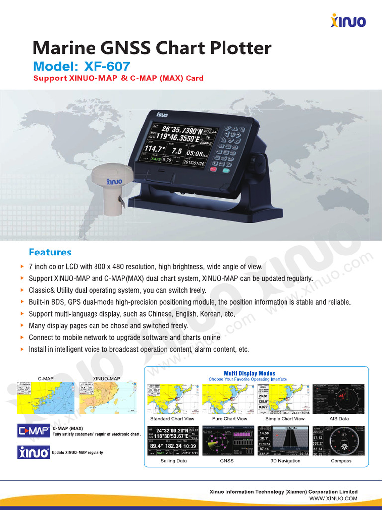 XF-607 Marine GNSS Chart Plotter | PDF