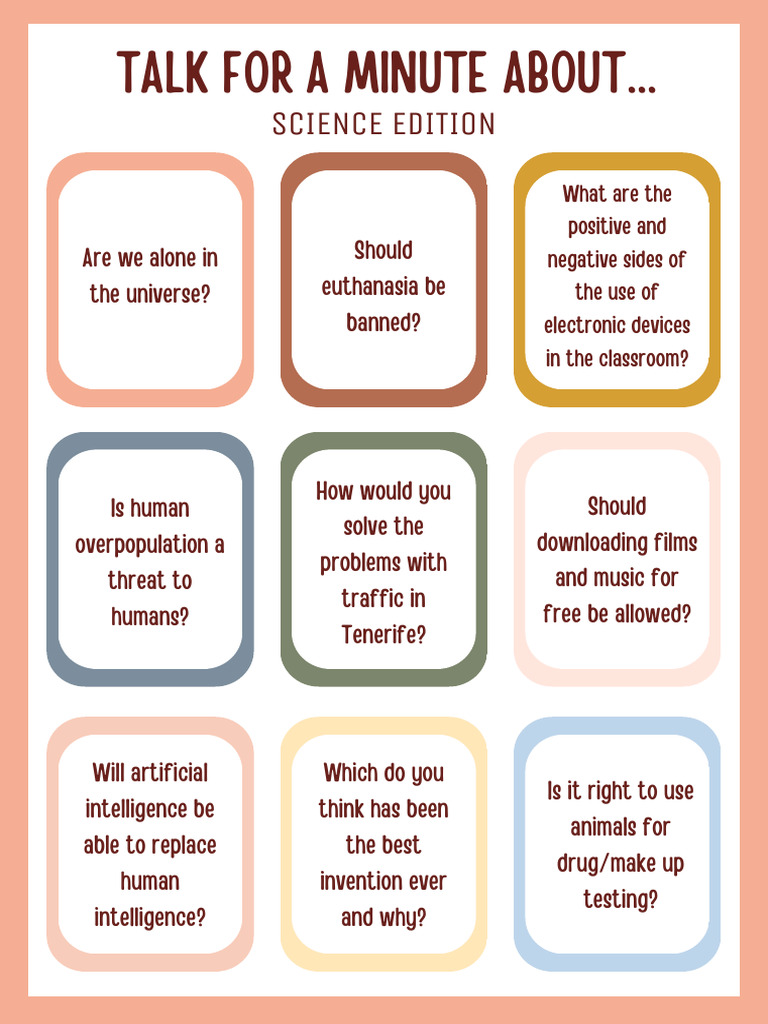 Talk For A Minute About (Science Edition) | PDF