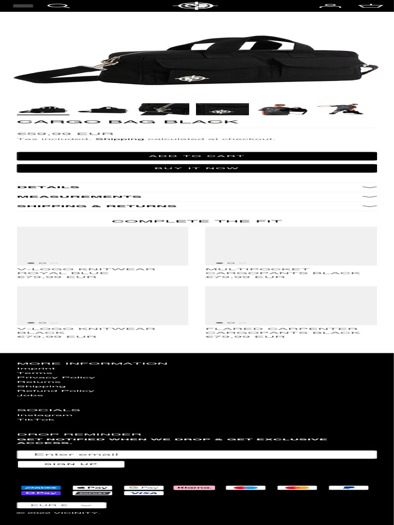 Cargo Bag Black - Vicinity | PDF