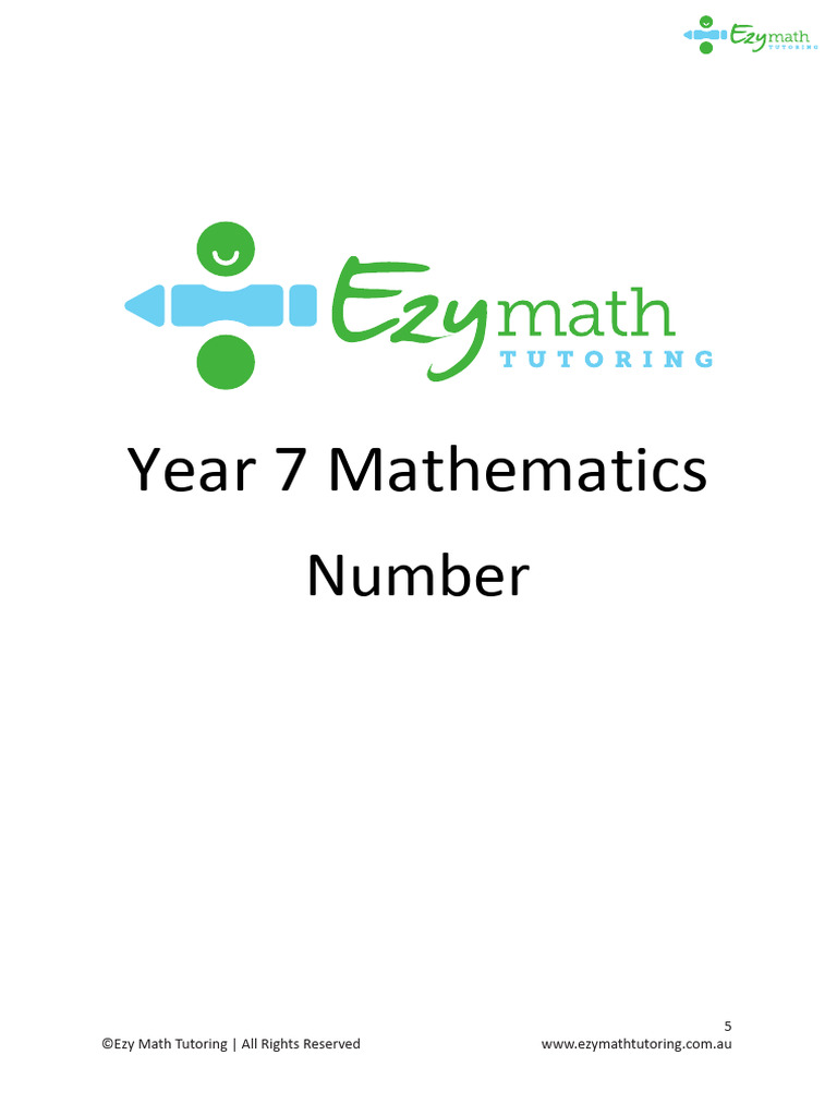 Year 7 Maths - Number - Answers (Ch1) | PDF