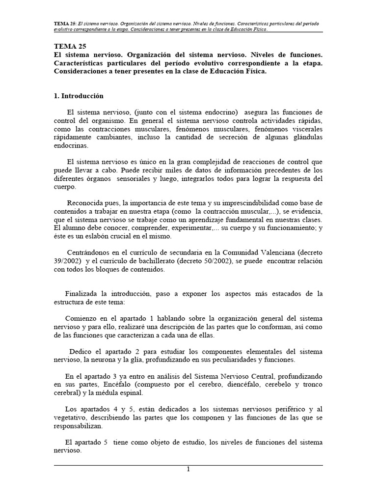 Tema 25 - Oposición EF | PDF