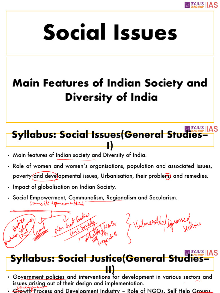 Social Issues: Main Features of Indian Society and Diversity of India ...