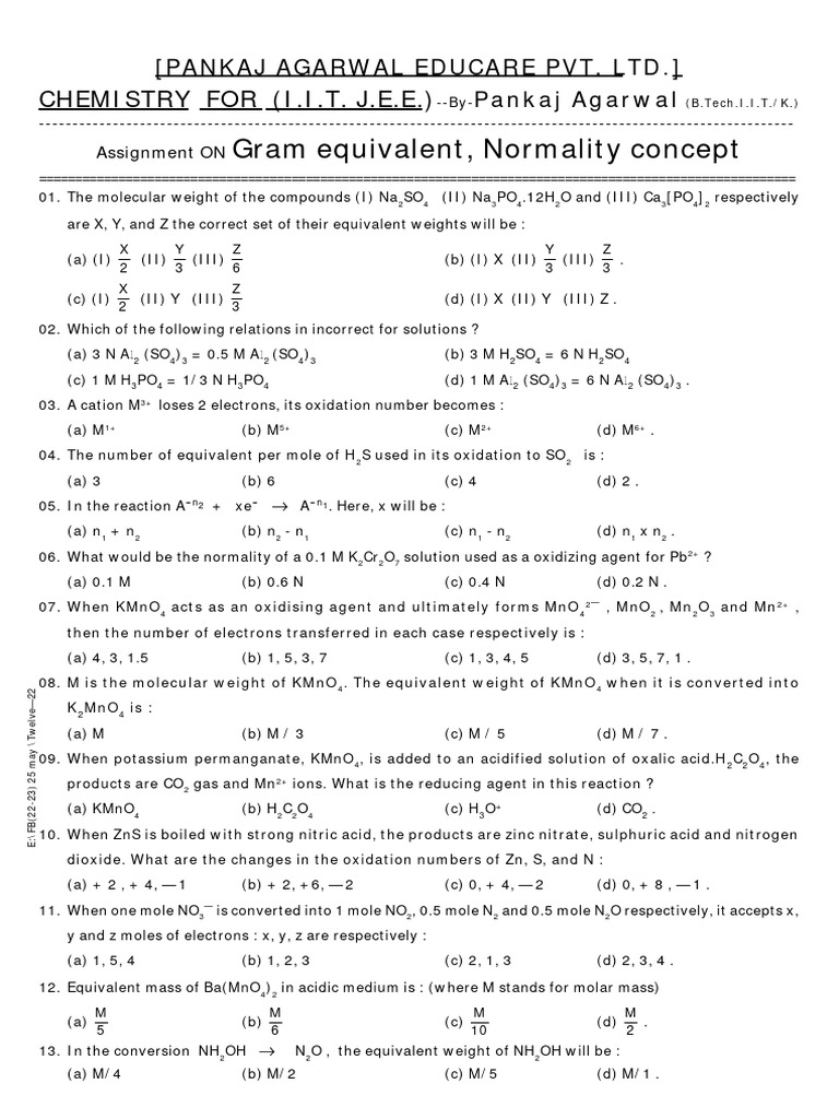 FB22-Gram Equi, Norm Concept | PDF | Chemical Compounds | Physical Sciences