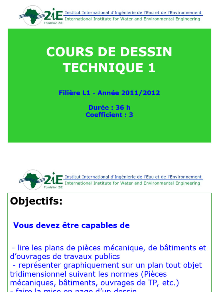 Cours de Dessin Technique 1 | PDF | Dessin technique | Dessin