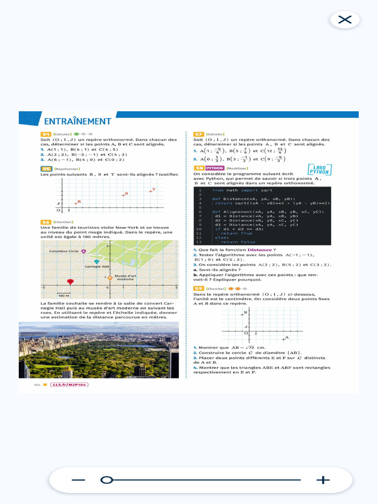 Distance Dans Un Repère Orthonormé | PDF