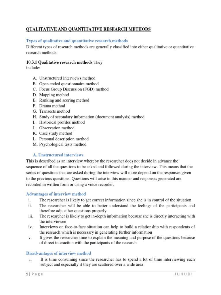 Qualitative and Quantitative Research | PDF | Questionnaire | Focus Group