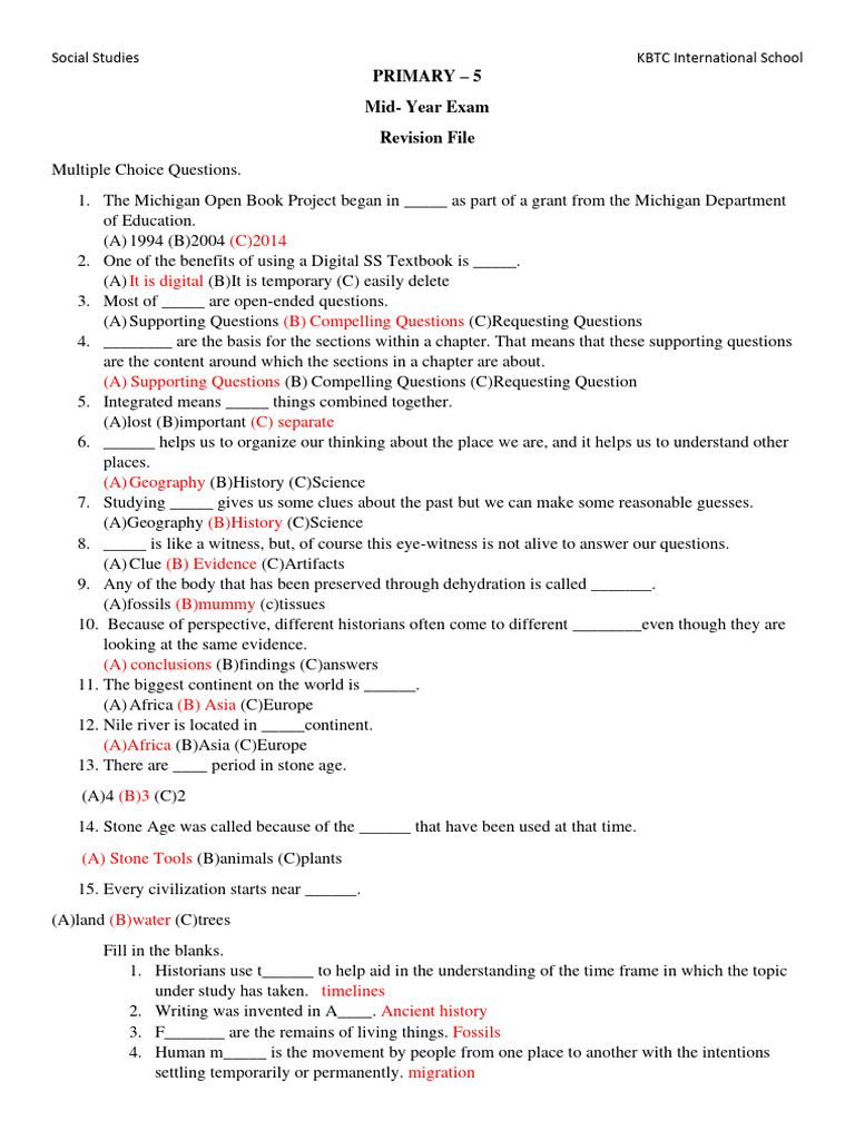 Pre-Mid Exam Revision Chapter1-Chapter2 (1,2,3) | PDF | Stone Age ...