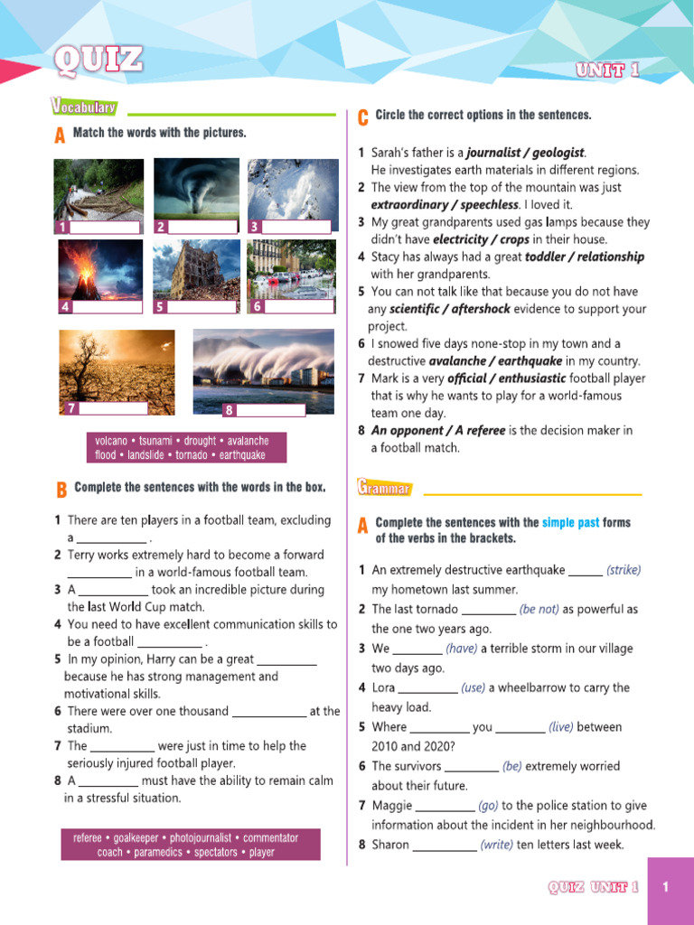 A22 01 Quiz Unit 1 | PDF