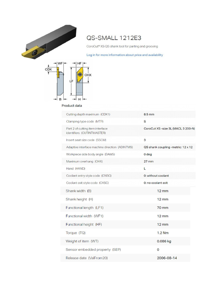 Sandvik Insert Groove | PDF