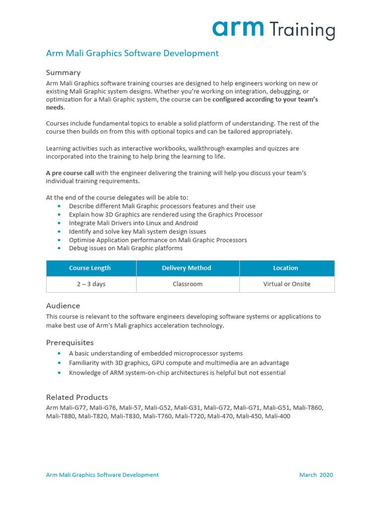Arm Mali Graphics Software Development | Download Free PDF | Graphics Processing Unit | Software