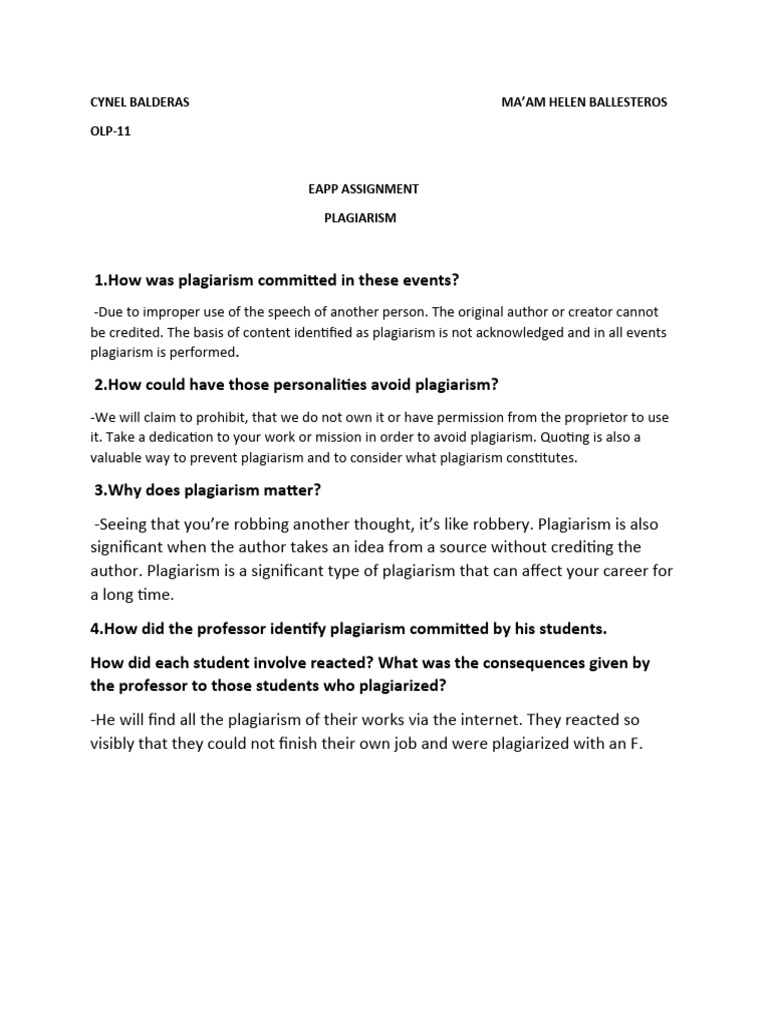 Plagiarism EAPP | PDF